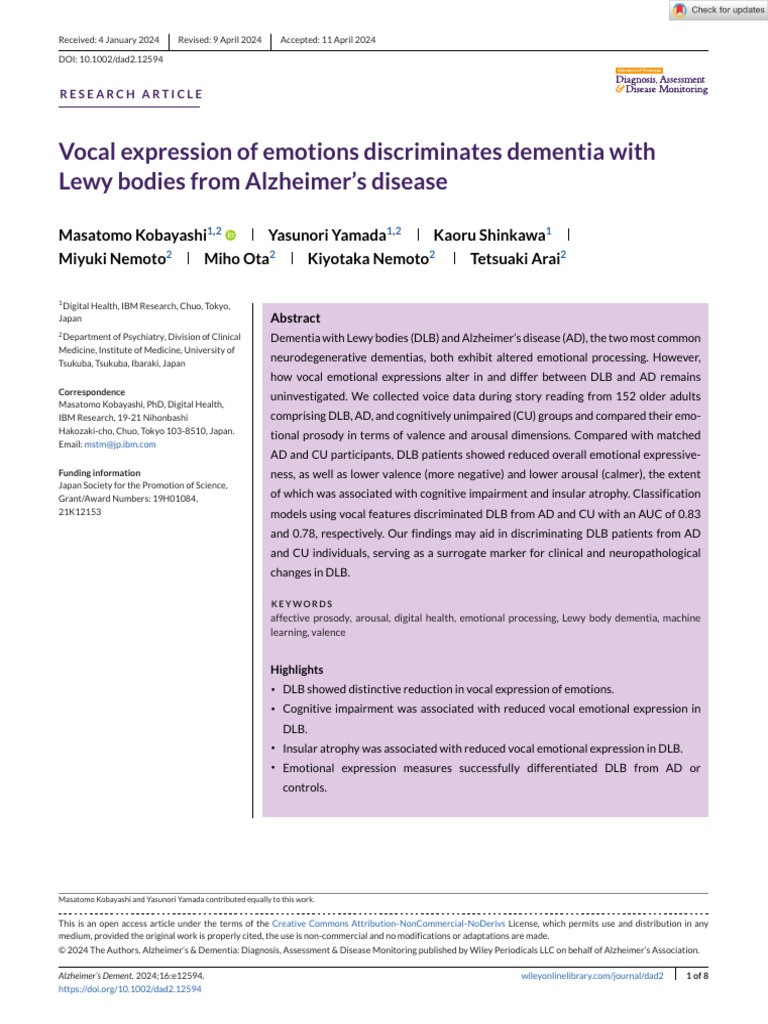Alz Dem Diag Ass Dis Mo - 2024 - Kobayashi - Vocal Expression of ...