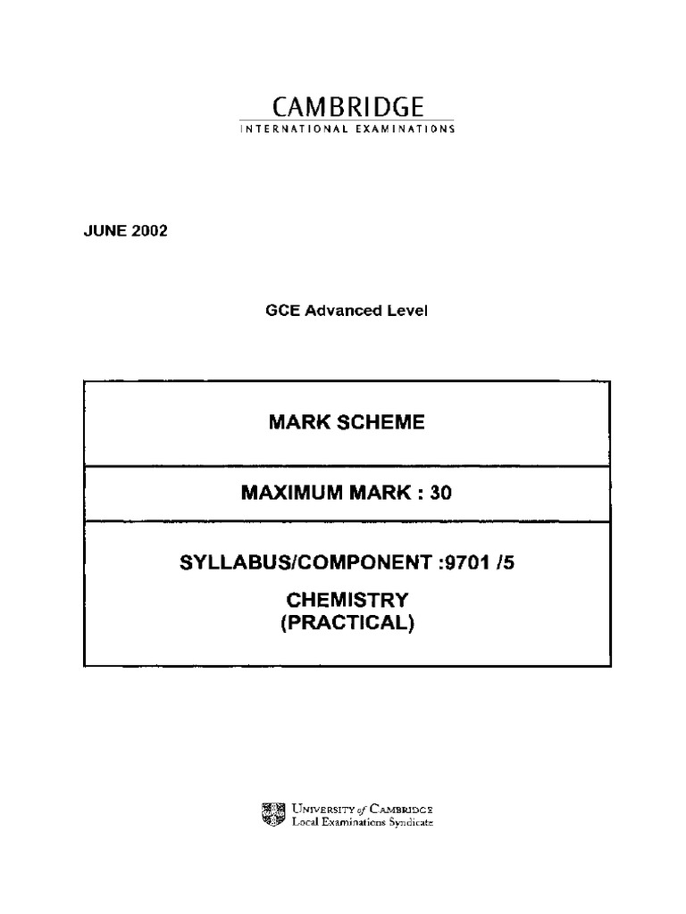 9701 s02 Ms 5 | PDF
