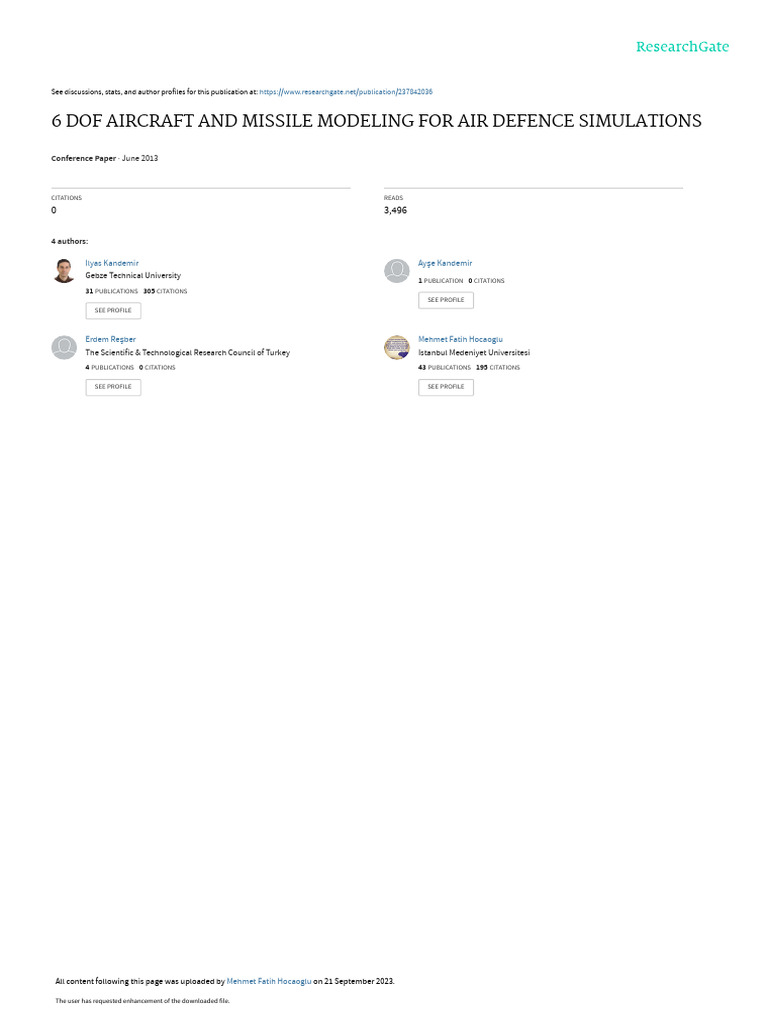 (2013) Air Platforms and Missile Modeling With Six Degrees of Freedom ...