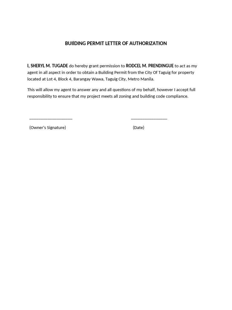Building Permit Authorization | PDF