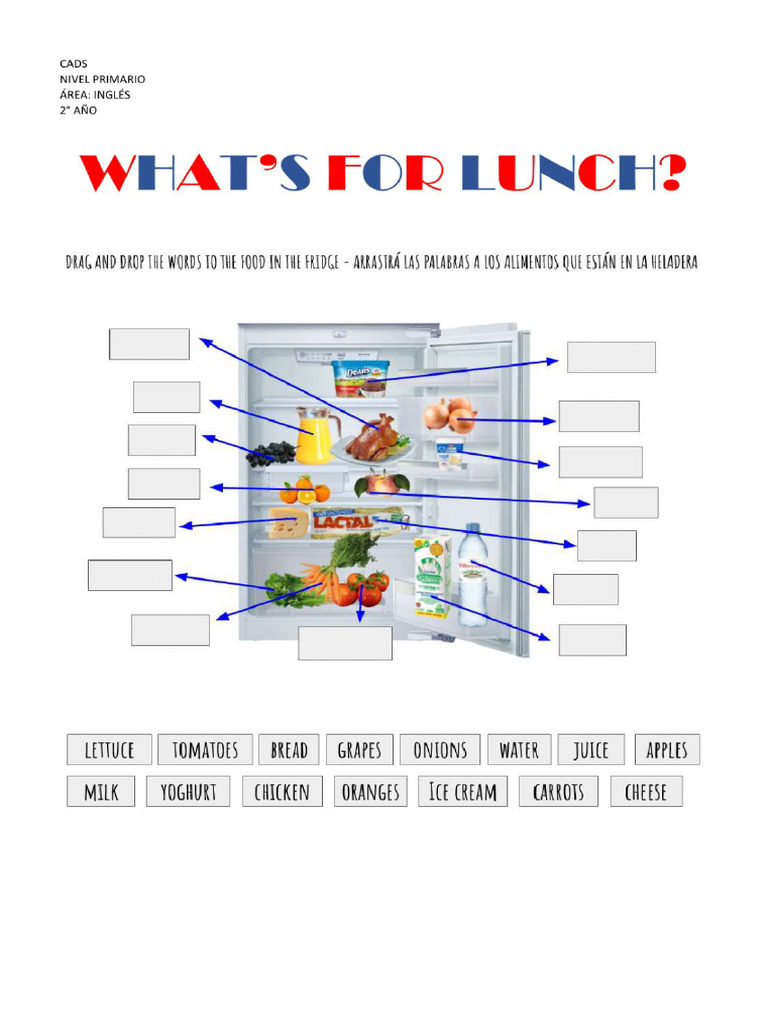 What's For Lunch? Vocabulary Practice | PDF