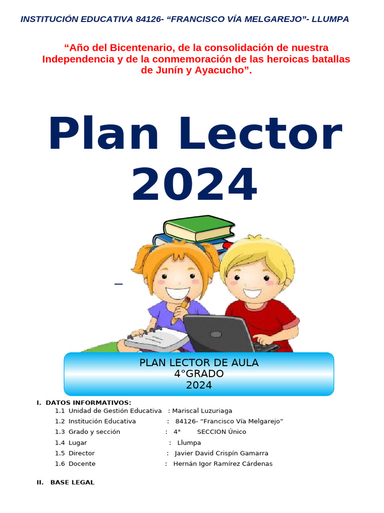 4° Plan Lector 2024 Primaria | PDF