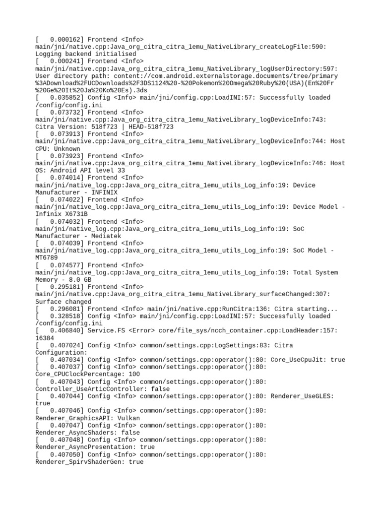 Citra Log.txt.Old | PDF