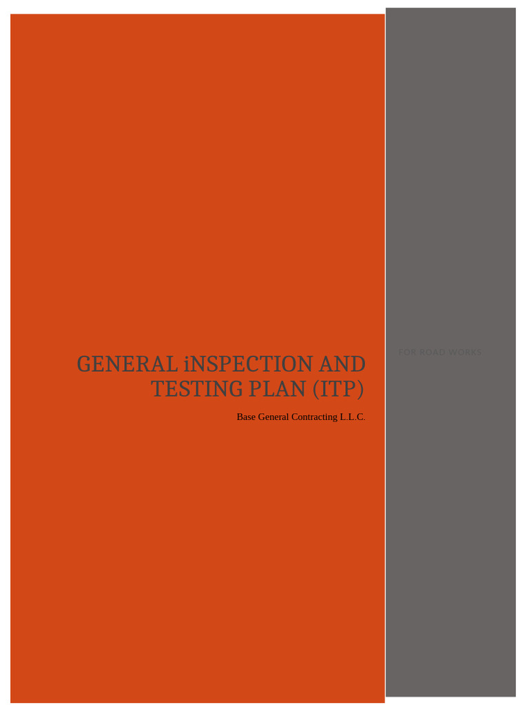 Inpection and Testing Plan (ITP) | PDF