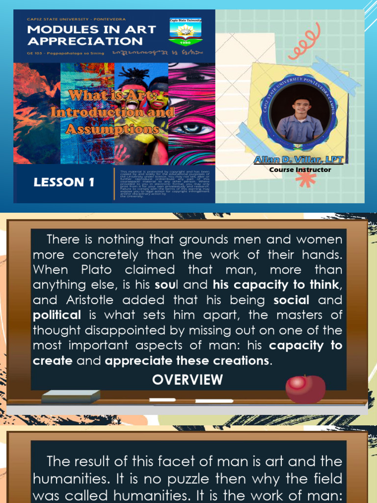 Lesson 1 What Is Art Introduction and Assumption | PDF | Experience | Feeling