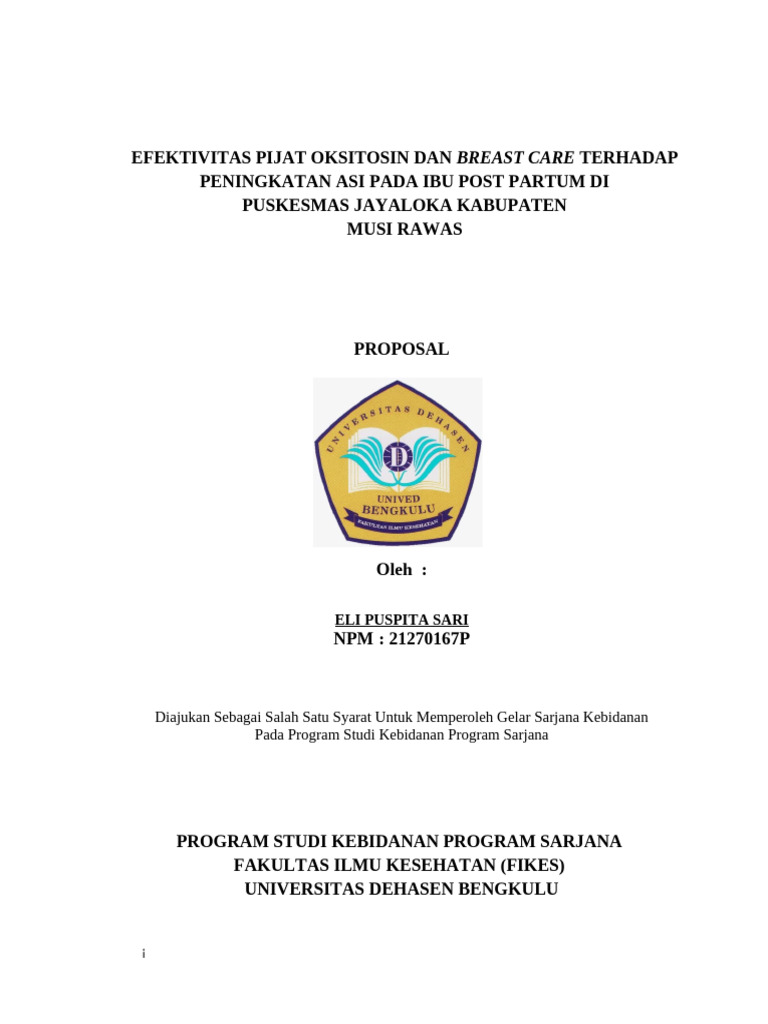 Proposal Eli Puspitasari | PDF