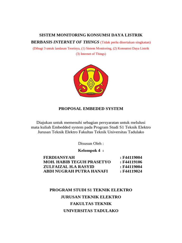 Proposal Sistem Monitoring Konsumsi Daya Listrik Berbasis Internet Pdf