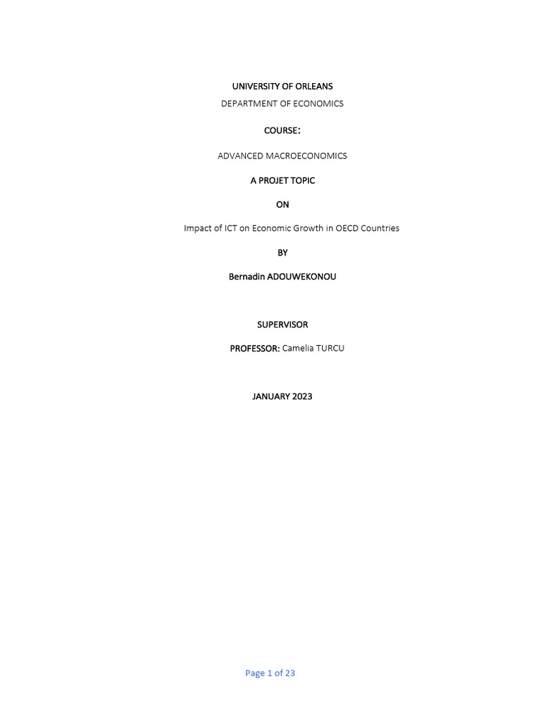 Impact of ICT On Economic Growth (OECD) | PDF | Economic Growth | Gross ...