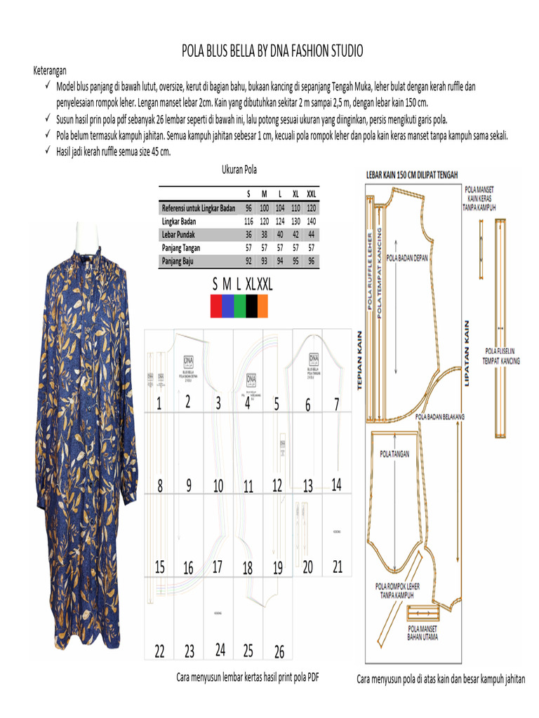 Pola Blus Bella by Dna Fashion Studio | PDF
