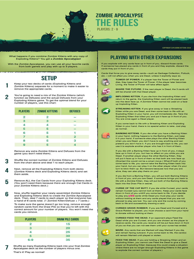 EK Zombie-Kittens Apocalypse Instructions 2024 R4 | PDF
