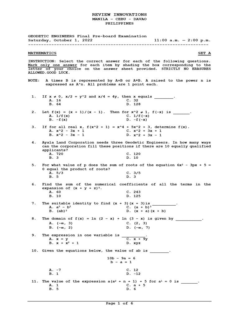 Math 1 | PDF
