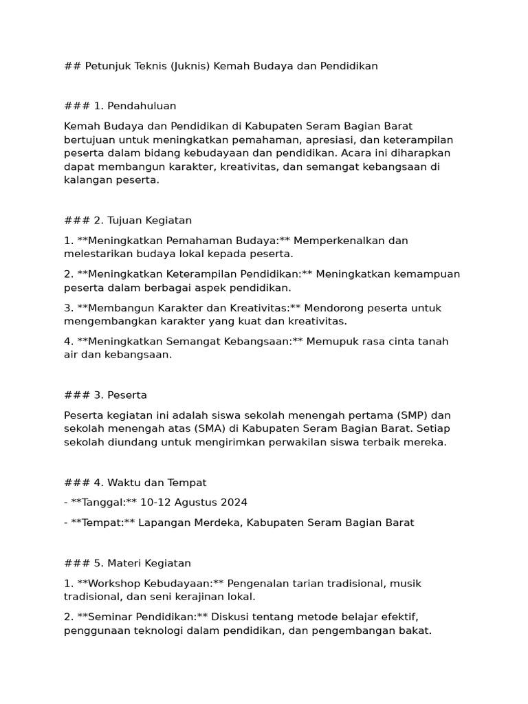 Juknis Kegiatan SBB | PDF