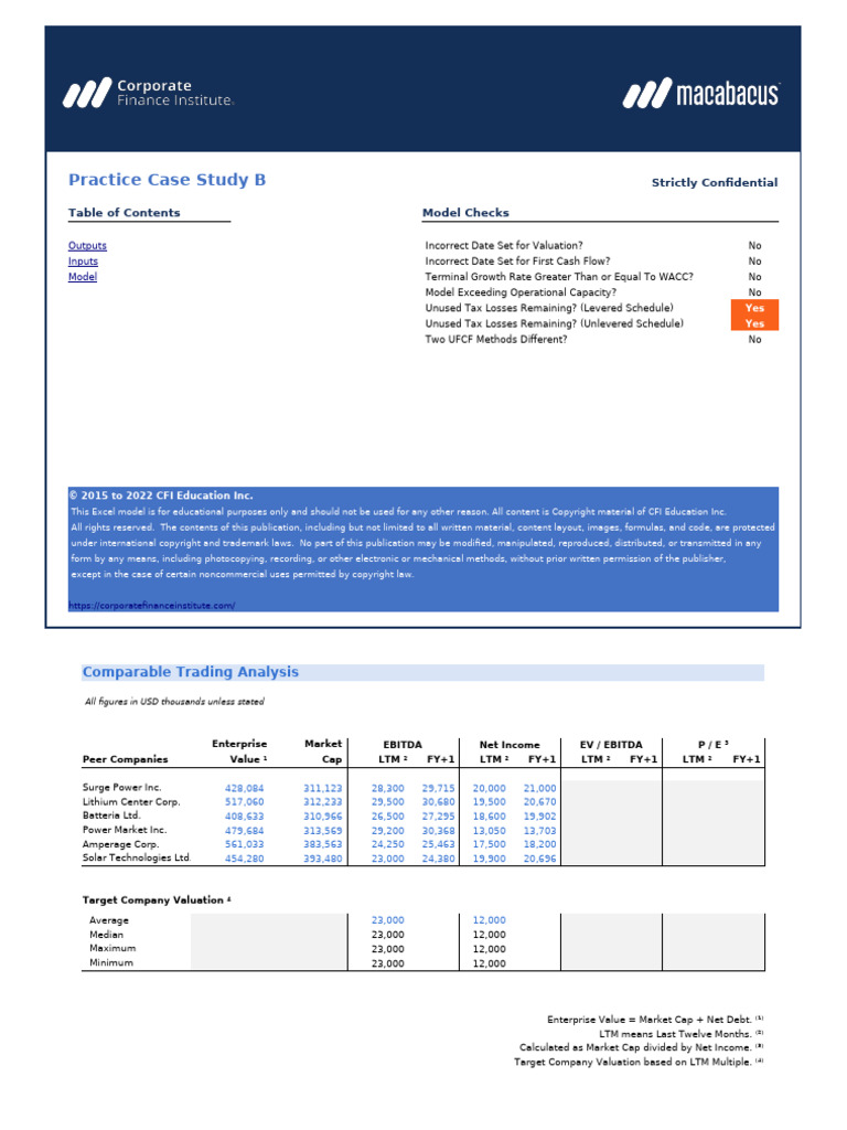 Practice Case Study B (Template) | PDF