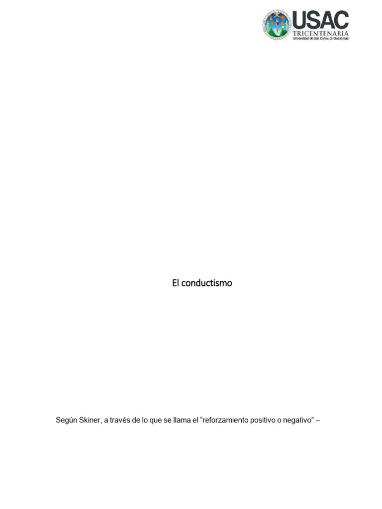 Teorías Del Aprendizaje Conductismo Pdf