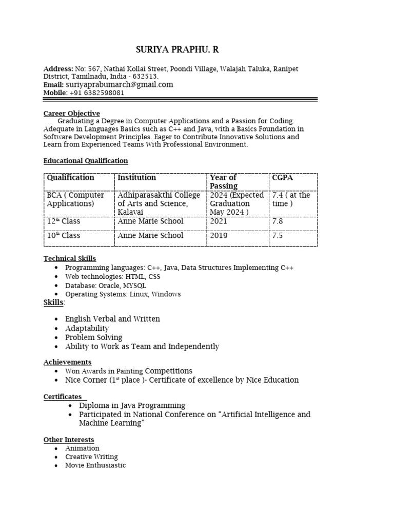 Prabu Suriya | PDF | Computers