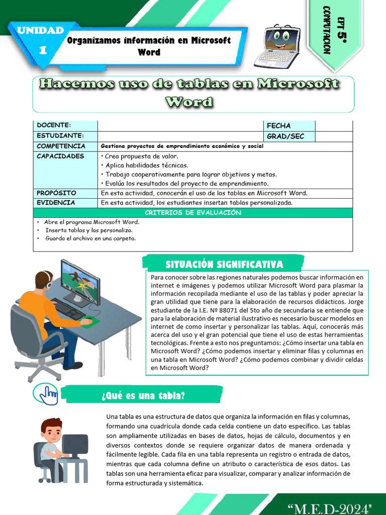 FICHA DE ACTIVIDAD EPT 5°-SEMANA 2 | PDF