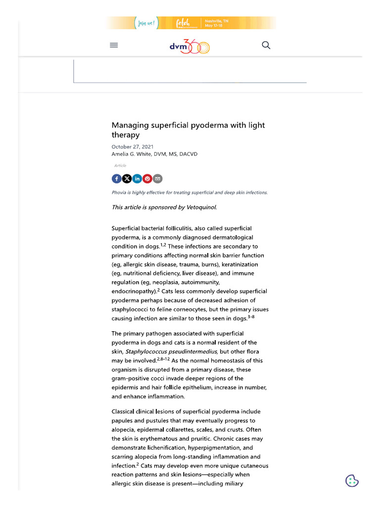 managing Superficial Pyoderma With Light Therapy | PDF