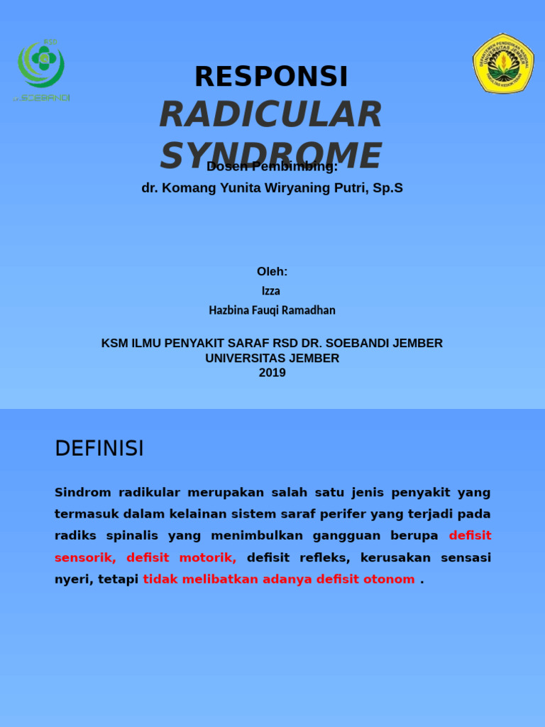 Lapsus Radicular Syndrome | PDF
