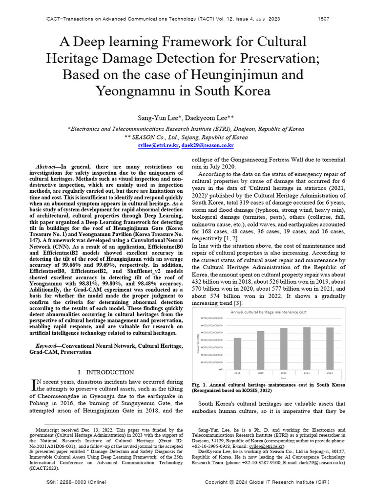 A Deep Learning Framework For Cultural Heritage Damage Detection For ... A Deep Learning Framework For Cultural Heritage Damage Detection For ...