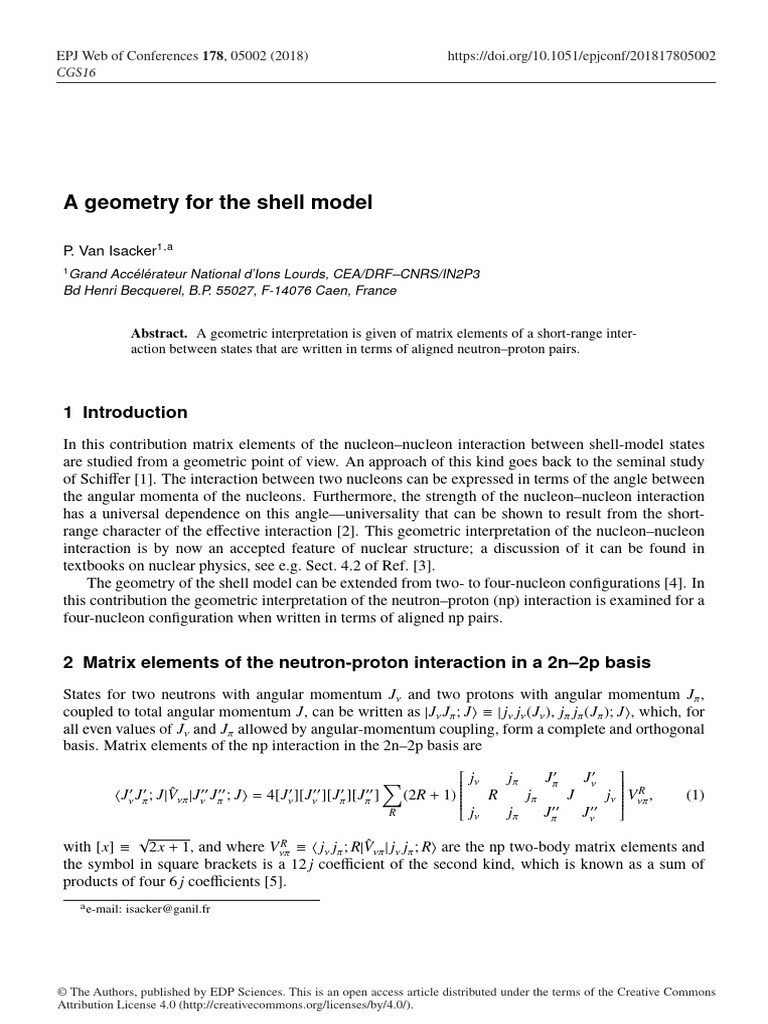 A geometry for the shell model | PDF