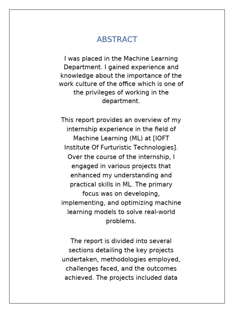 Abstract Preface Acknowledgement Pdf