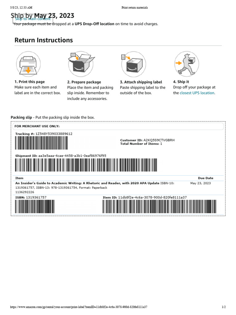 Print Return Materials | PDF