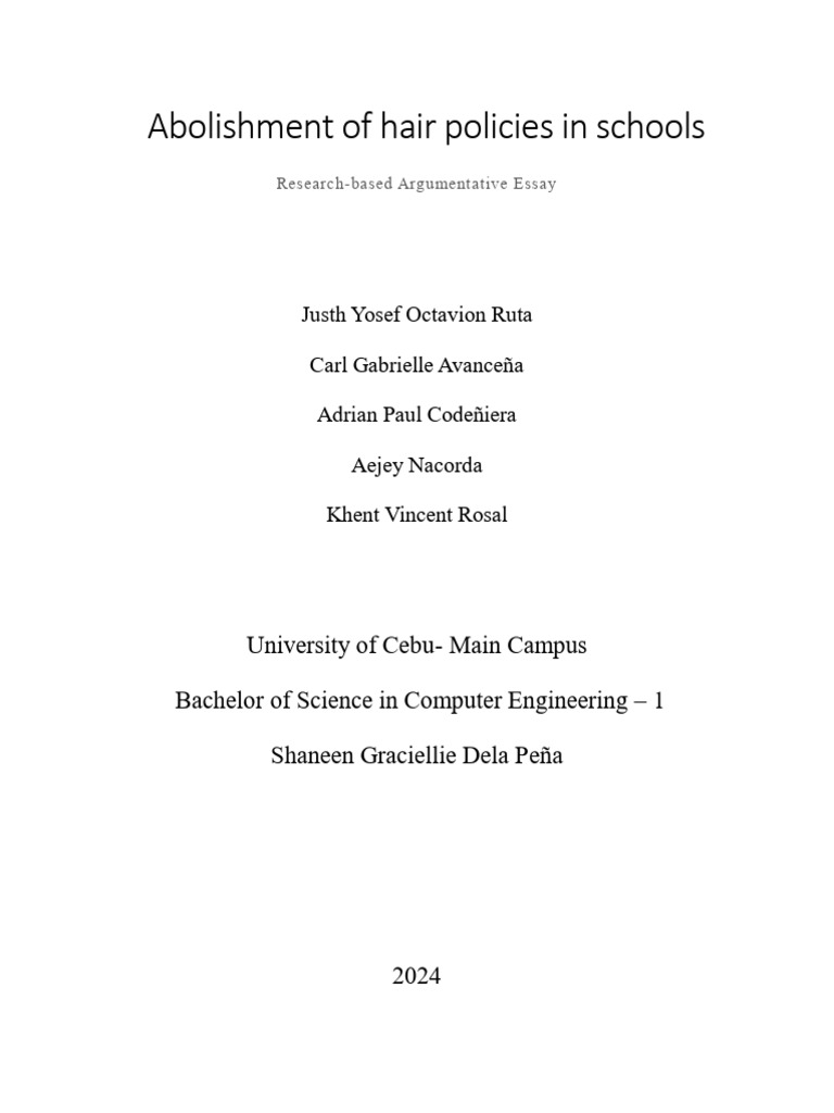 Abolishment of Hair Policies in Schools | PDF