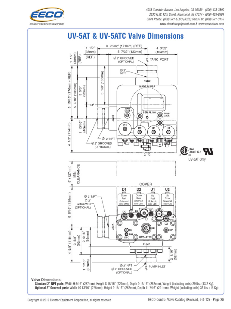 Uv 5at Uv 5atc Dimensions | PDF