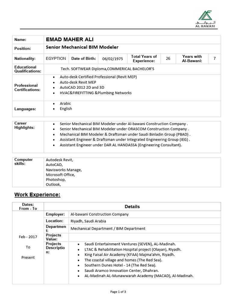 CV - Emad Maher Ali | PDF