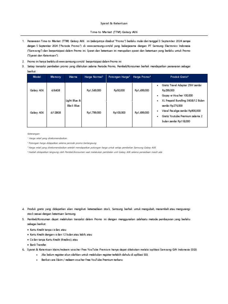 Estore TNC TTM Galaxy A06 | PDF