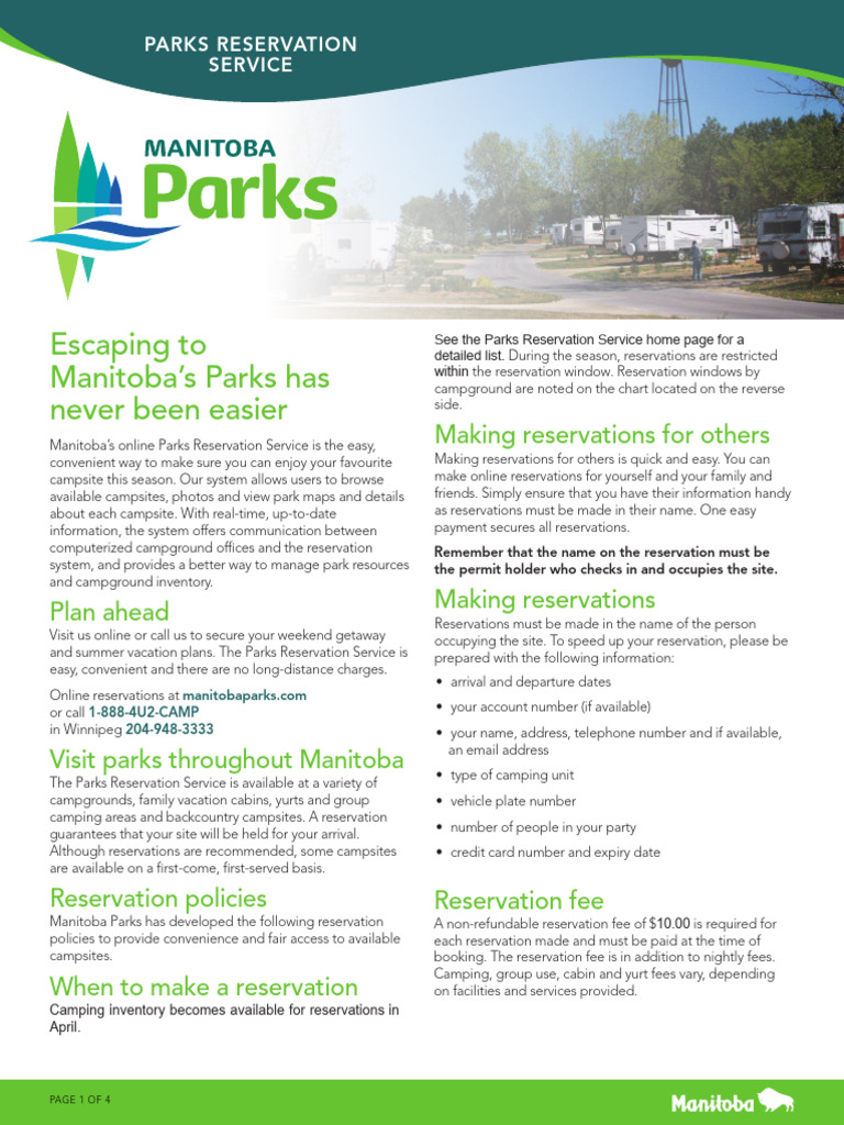 Parks Reservation Service | PDF