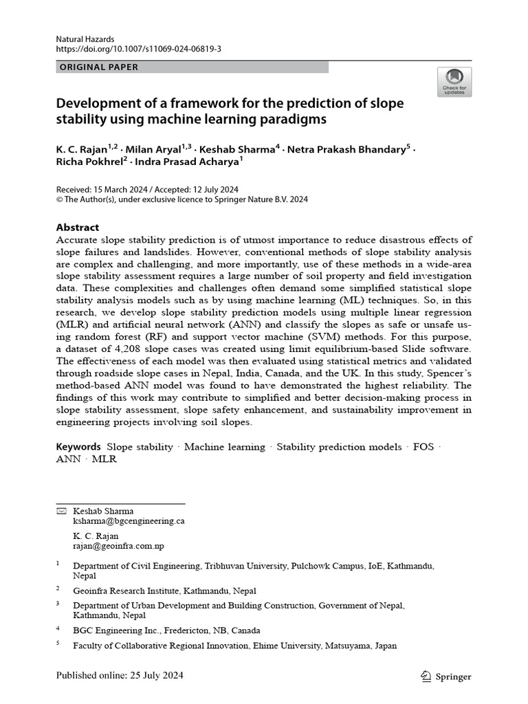 ML Slope Stability Paper Published Version | PDF
