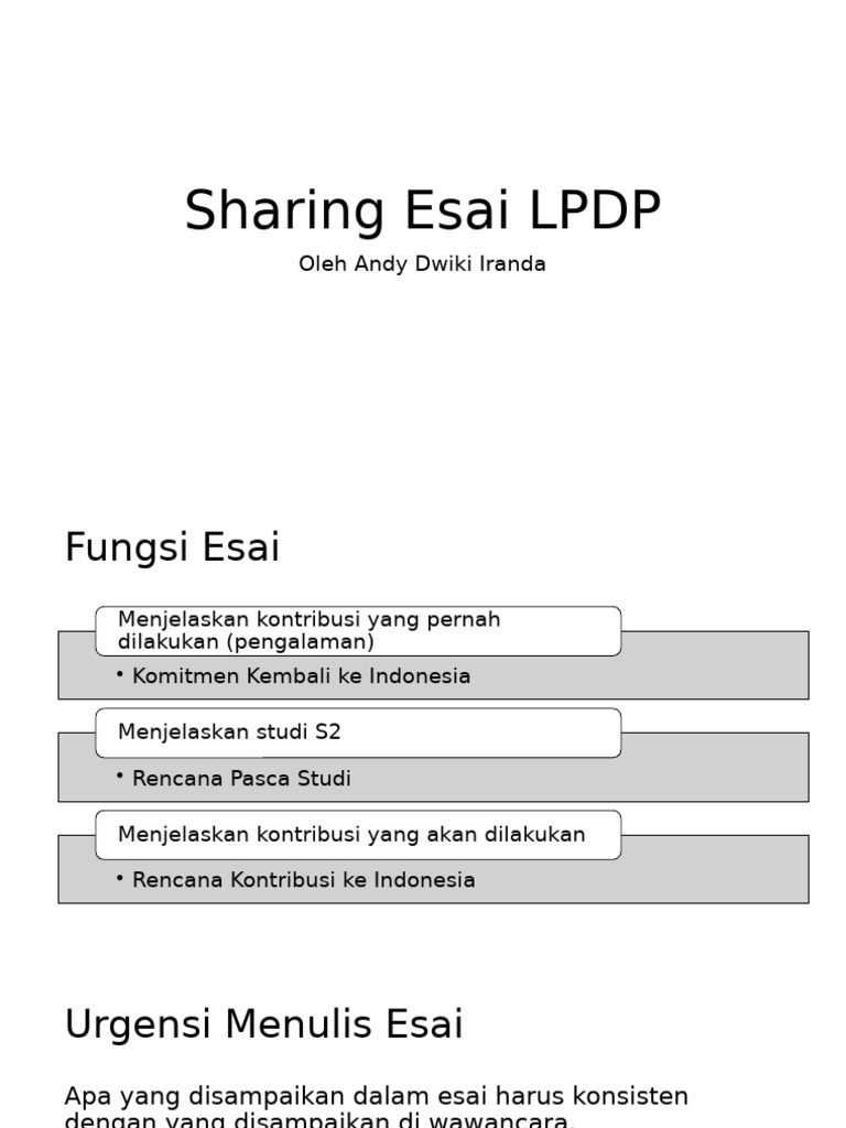Sharing Esai LPDP | PDF