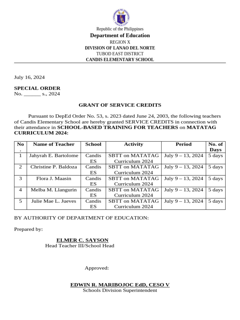 Service Credit Memo Sample | PDF