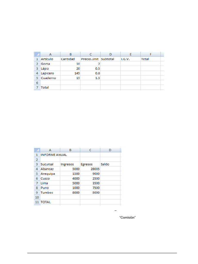 Tarea Ejercicios Prácticos de Excel | PDF
