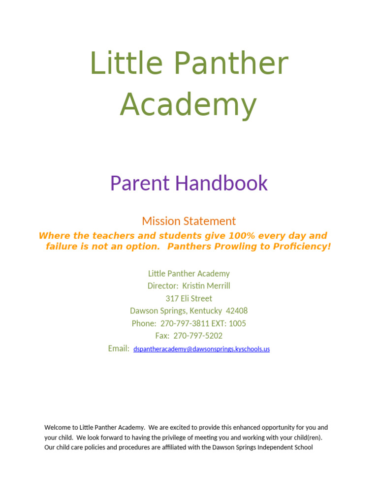 LPA Parent Handbook | PDF