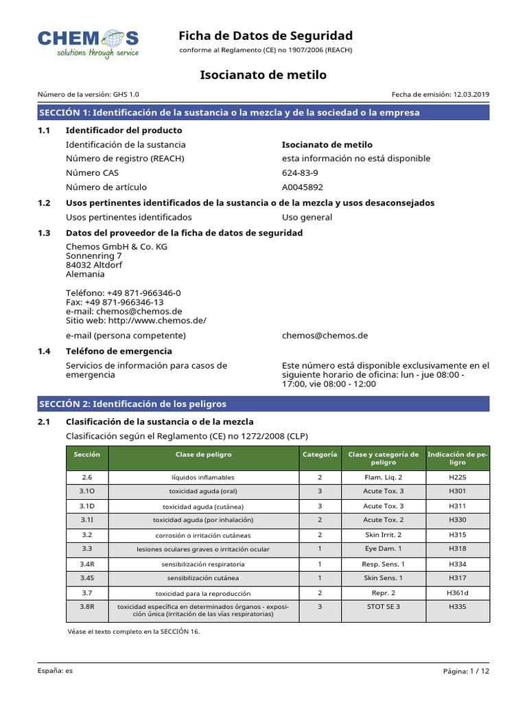 Metil Isocianato | PDF