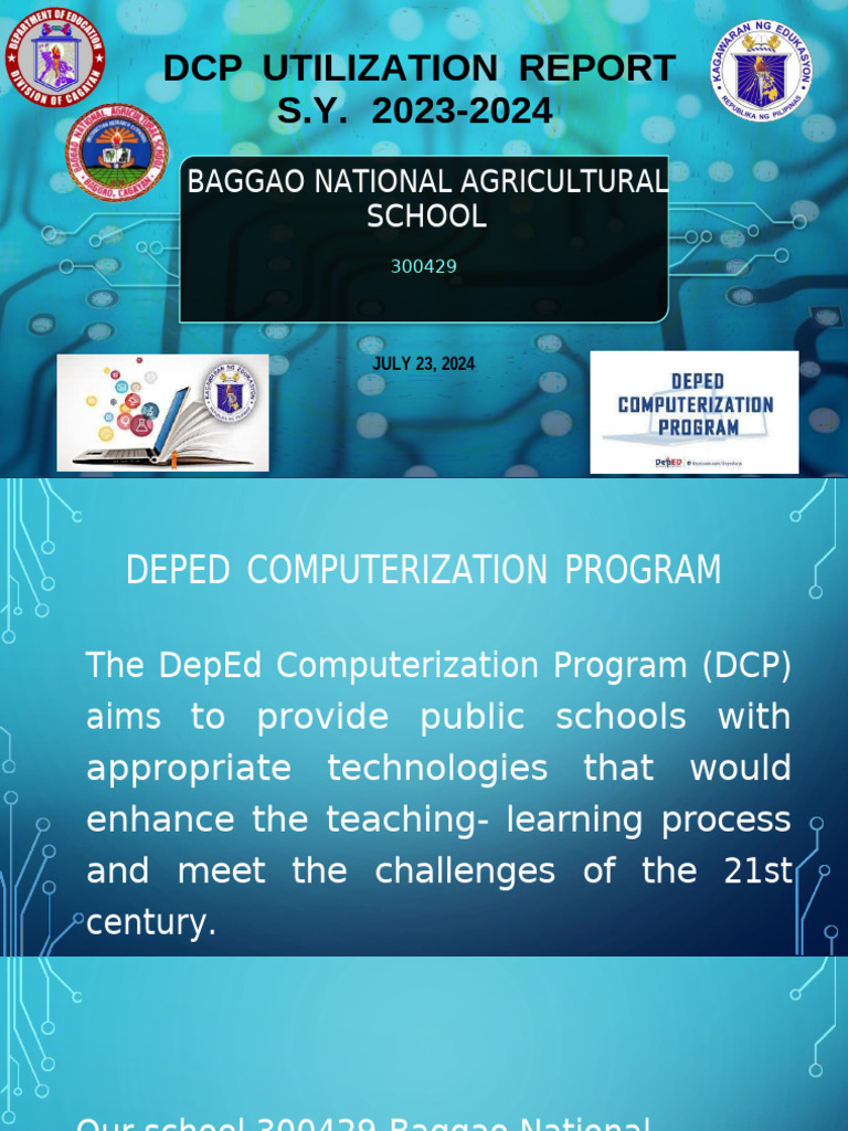 (300429) Baggao National Agricultural School DCP Utilization 2023-2024 | PDF