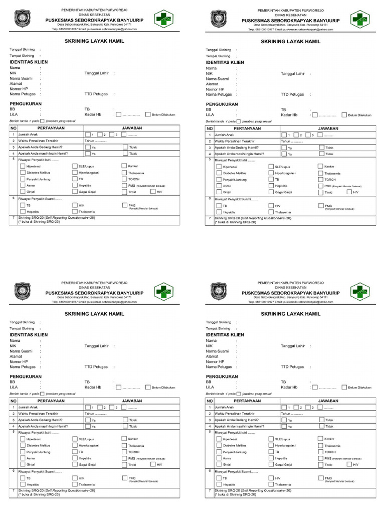 Skrining Layak Hamil | PDF