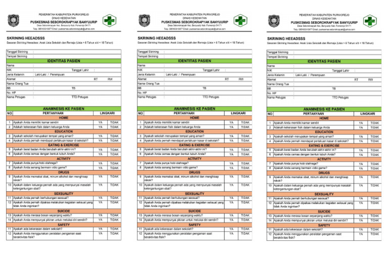 Skrining HEEADSSS | PDF