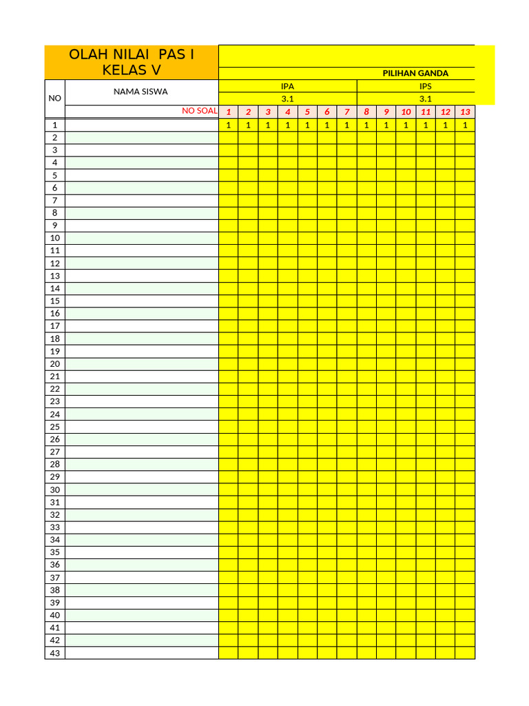 Apl. Penilaian Pas KLS V Tema 1 Unit 2 | PDF