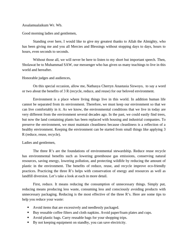 The Benefits of 3R For Our Environment | PDF | Reuse | Home & Garden