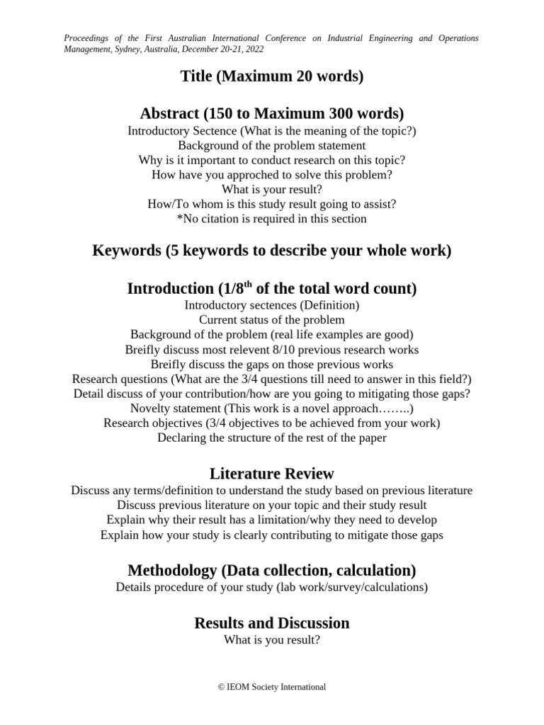 Paper Writing Guidelines | PDF