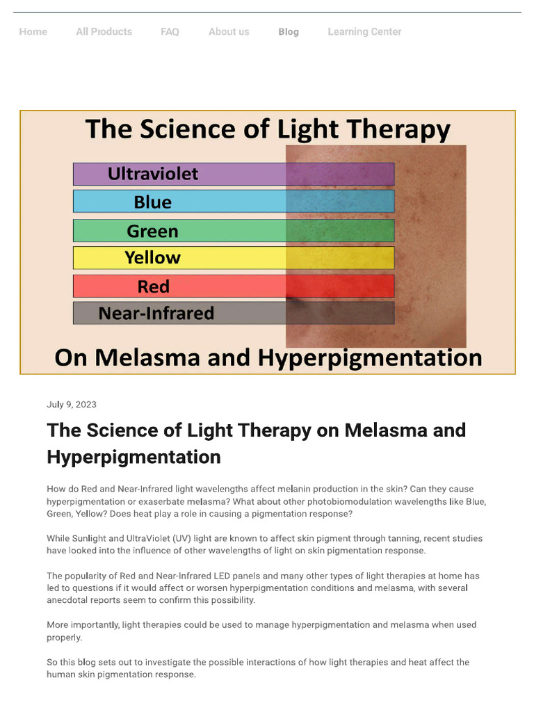 The Science of Light Therapy On Melasma and Hyperpigmentation ...