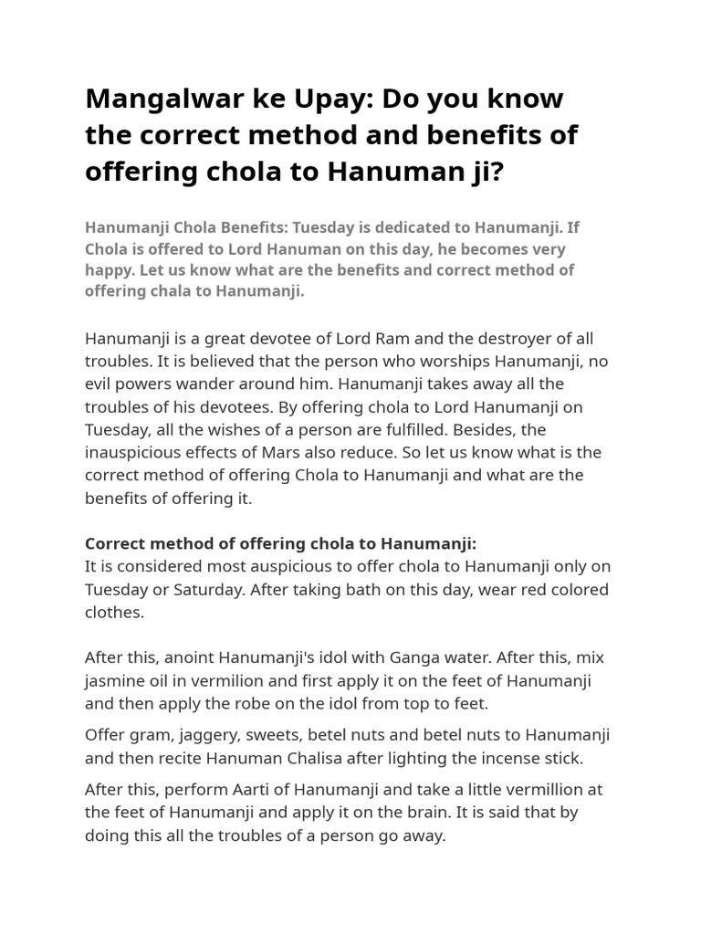 Mangalwar Ke Upay | PDF