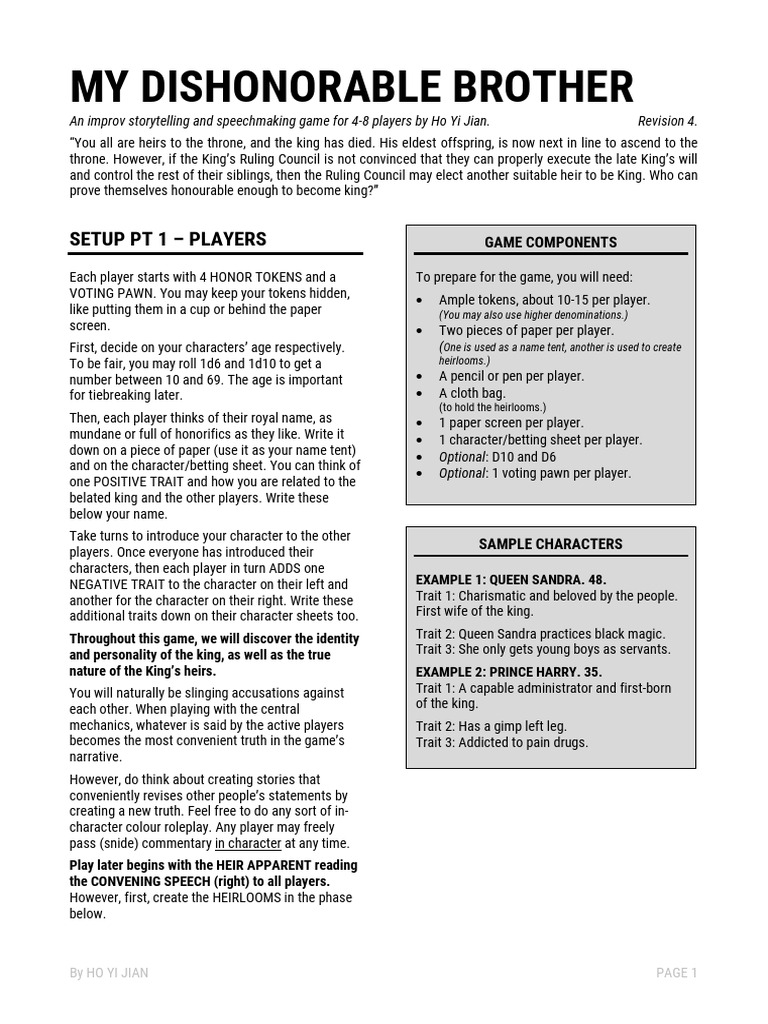 MY DISHONORABLE BROTHER - Version4 | PDF