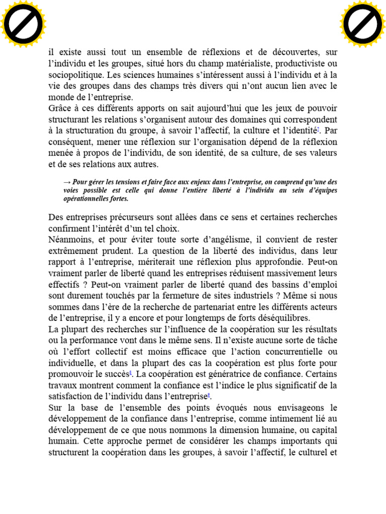 Leadership Et Confiance Jouer Collectif Parler Vrai Être Humain - 44 | PDF