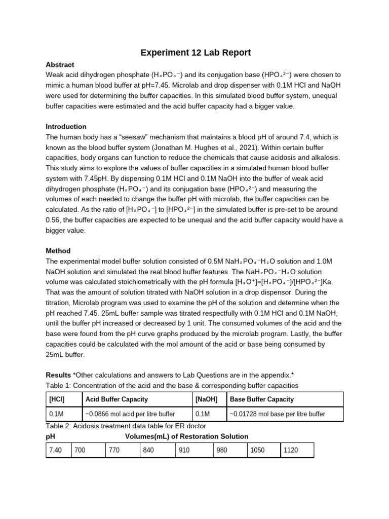 Experiment 12 Lab Report | PDF