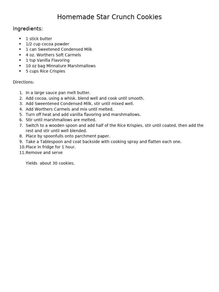 Homemade Star Crunch Cookies | PDF