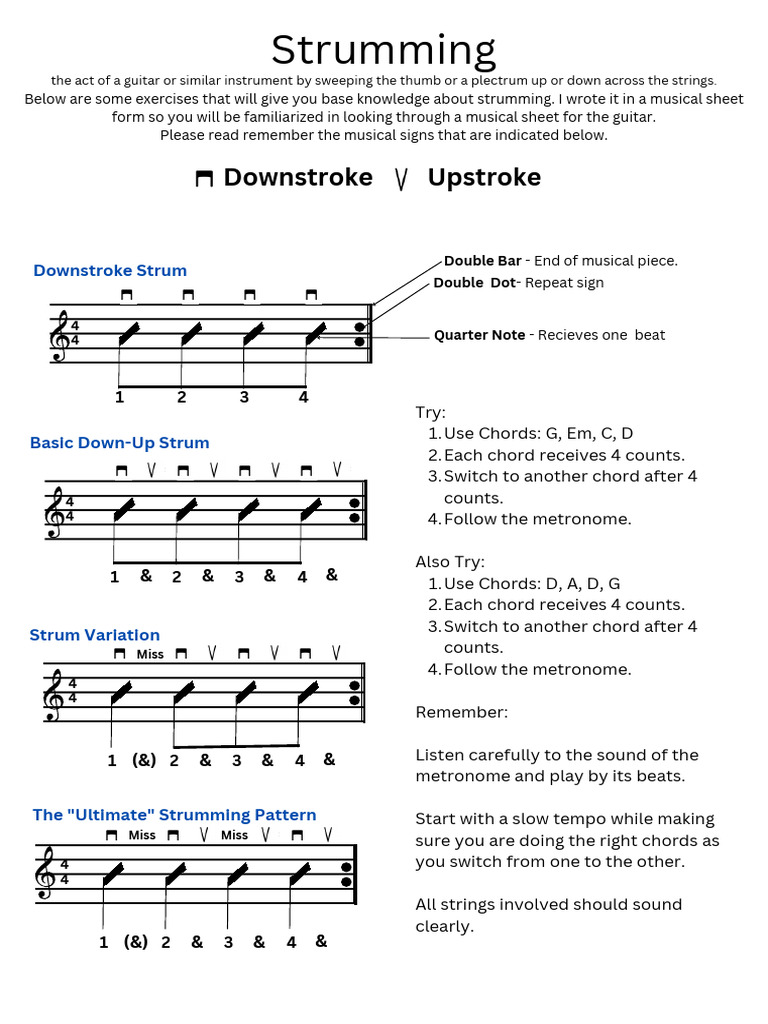 Strumming: Downstroke Upstroke | PDF